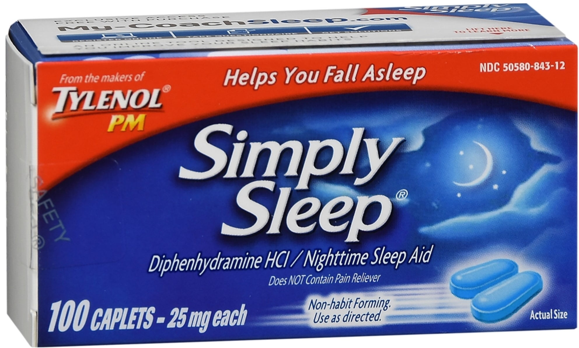 Simply Sleep Caplets 100 Caplets (Pack of 2) - Walmart.com