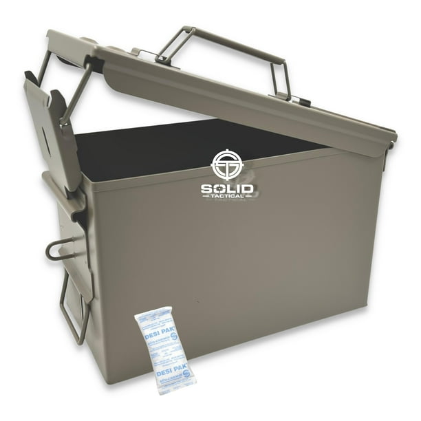 Solid Tactical 50 Cal Metal Ammo Can with Welded Locking kit - Military & Army M2A1 Metal Ammo ...