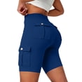 Bbyeadc Women Workout Biker Shorts with Cargo Pockets Butt Lifting High ...