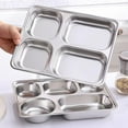 Pakyozj Stainless Steel Divided Plates Tray with Lids - 4 Section ...