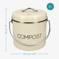 Navaris Compost Bin for Kitchen Counter - 1.3 Gallon (5L) Metal ...