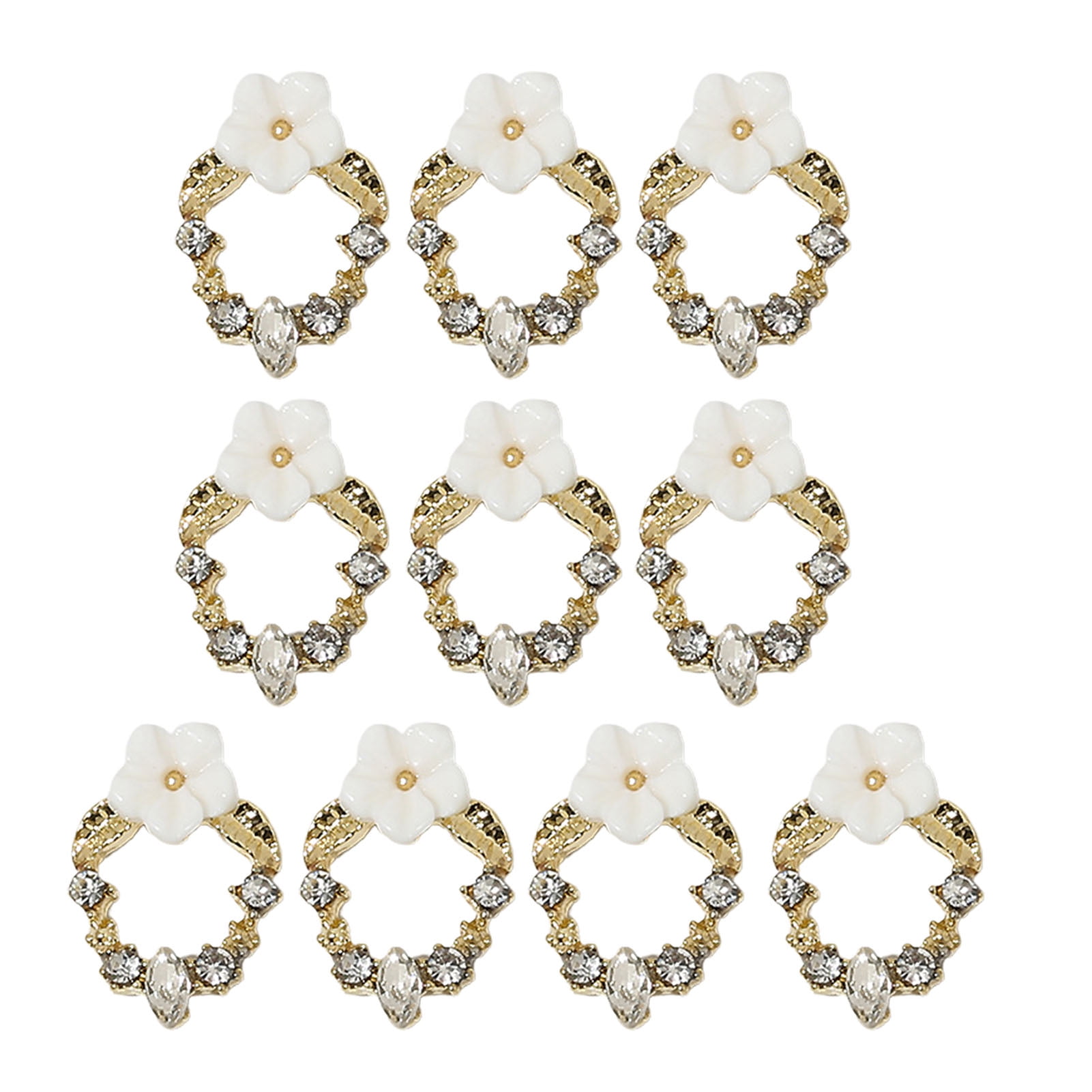 Hesroicy 10Pcs Nail Ornament Three-dimensional Shining Easy Paste Gloss ...