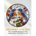 Blue Bird Round Faux Stained Glass Acrylic Suncatcher, Window Hanging ...