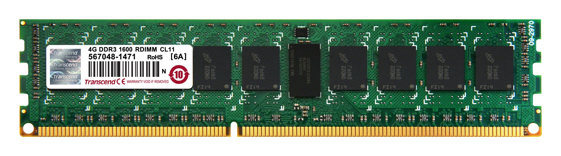 Transcend 4gb Ddr3 1600 Reg-dimm Cl11 2rx8 - 4 Gb - Ddr3 Sdram - 1600 ...