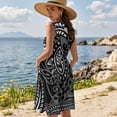 Binienty Geometry Floral Pattern Sun Mini Dress with Ruffle Hem, Ruched ...