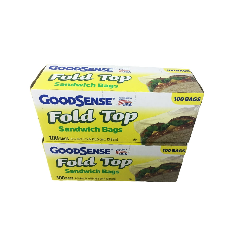Good Sense Fold Top Sandwich Bags 100 bags. Pack of 2 - Walmart.com ...