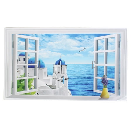 Home Decor Fake Window Seaview Design PVC Wall Sticker | Walmart Canada