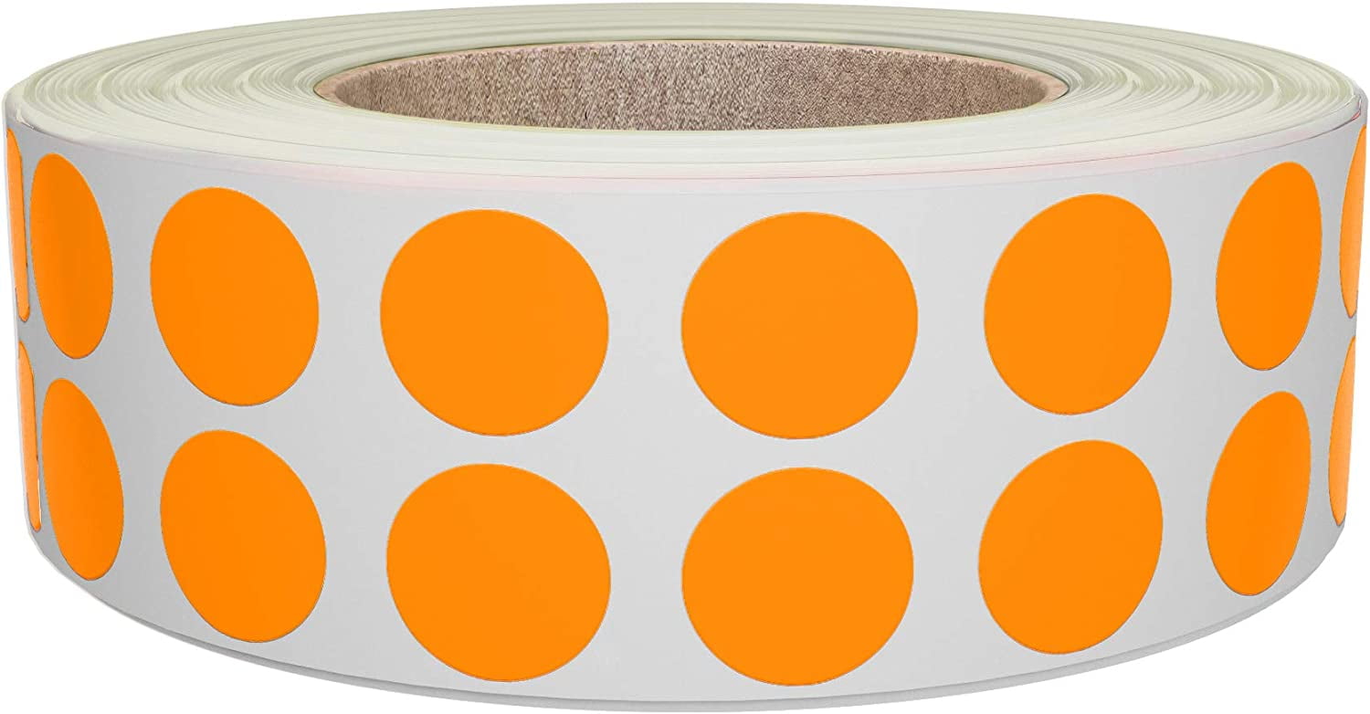 Plain Stickers Roll 0375 Inch 10mm Neon Orange Circle Labels 3000 Pack