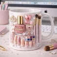 Personalized Makeup Mug, Custom Name Beauty Coffee Cup, Glam Nail Lover ...