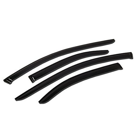 TuningPros WV-462B Window Visor Deflector Rain Guard Dark Smoke 4-pc ...