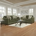 Roundhill Furniture Marvella Living Room Sofa and Loveseat Set with ...