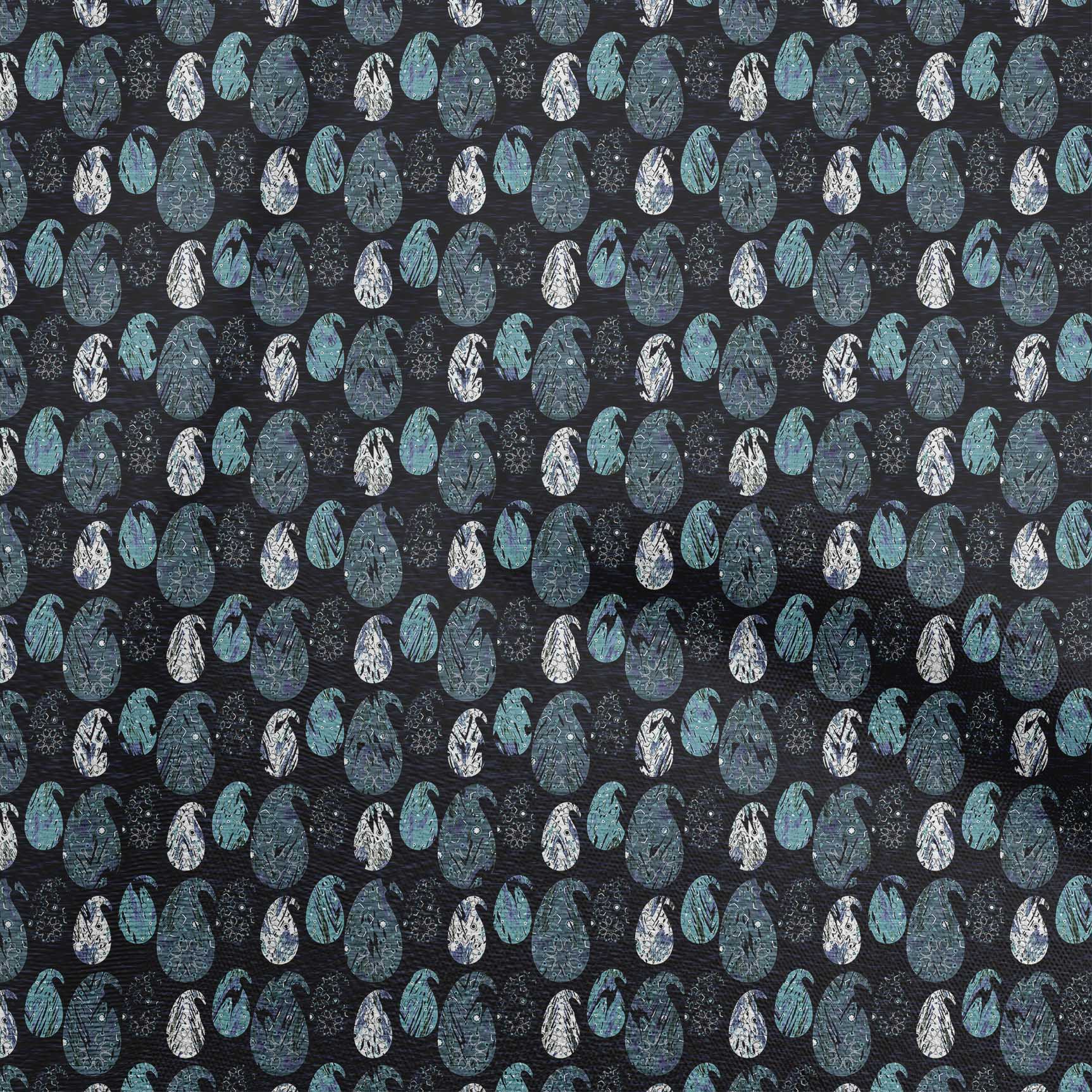 oneOone Silk Tabby Teal Blue Fabric Block Sewing Fabric By The Yard ...
