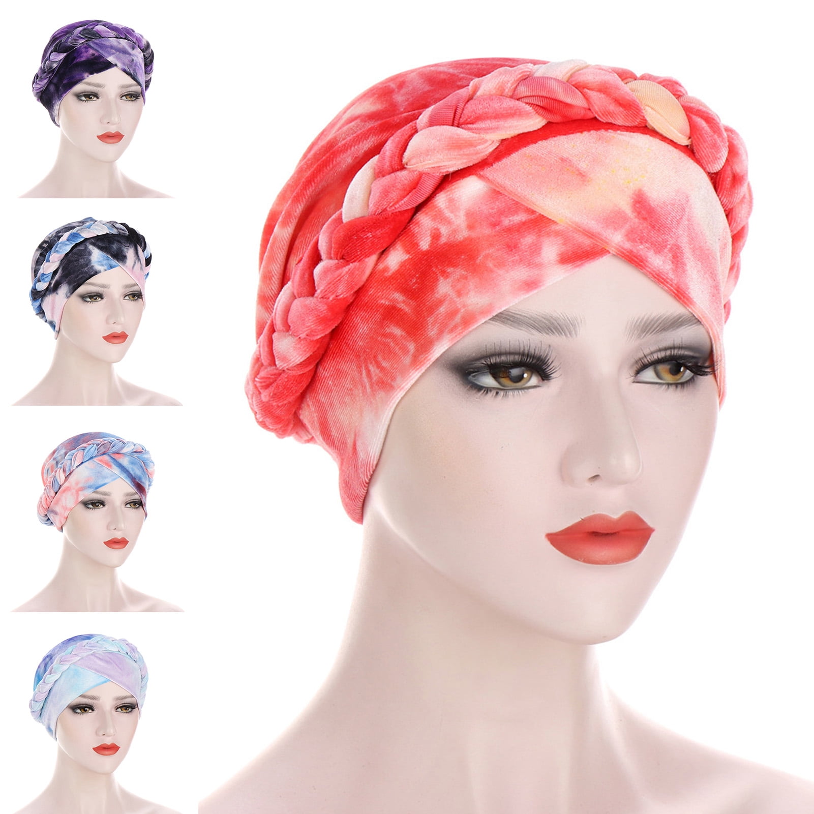 Travelwant African Women Turban Cap Head Wrap Knot Pre-Tied Bonnet ...