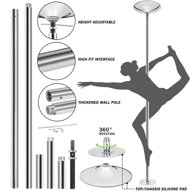 ZenSports 45mm Adjustable Dancing Pole, Spinning & Static Dancing Pole ...