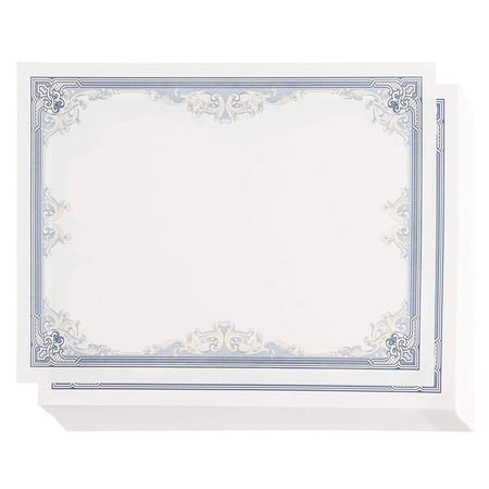 96-Sheet Certificate Paper - Blue Border Letter Size Blank Paper ...