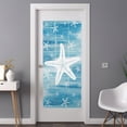 Blue Nautical Starfish Window Privacy Film, Coastal Modern Summer ...