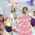 2 Pack 4-tier Round Cupcake Stand Pink Cardboard Dessert Display For ...