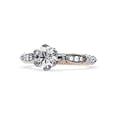 14k Multi Tone Gold Round Diamond Ring IGI Certified Lab Grown 1.20 Ct ...