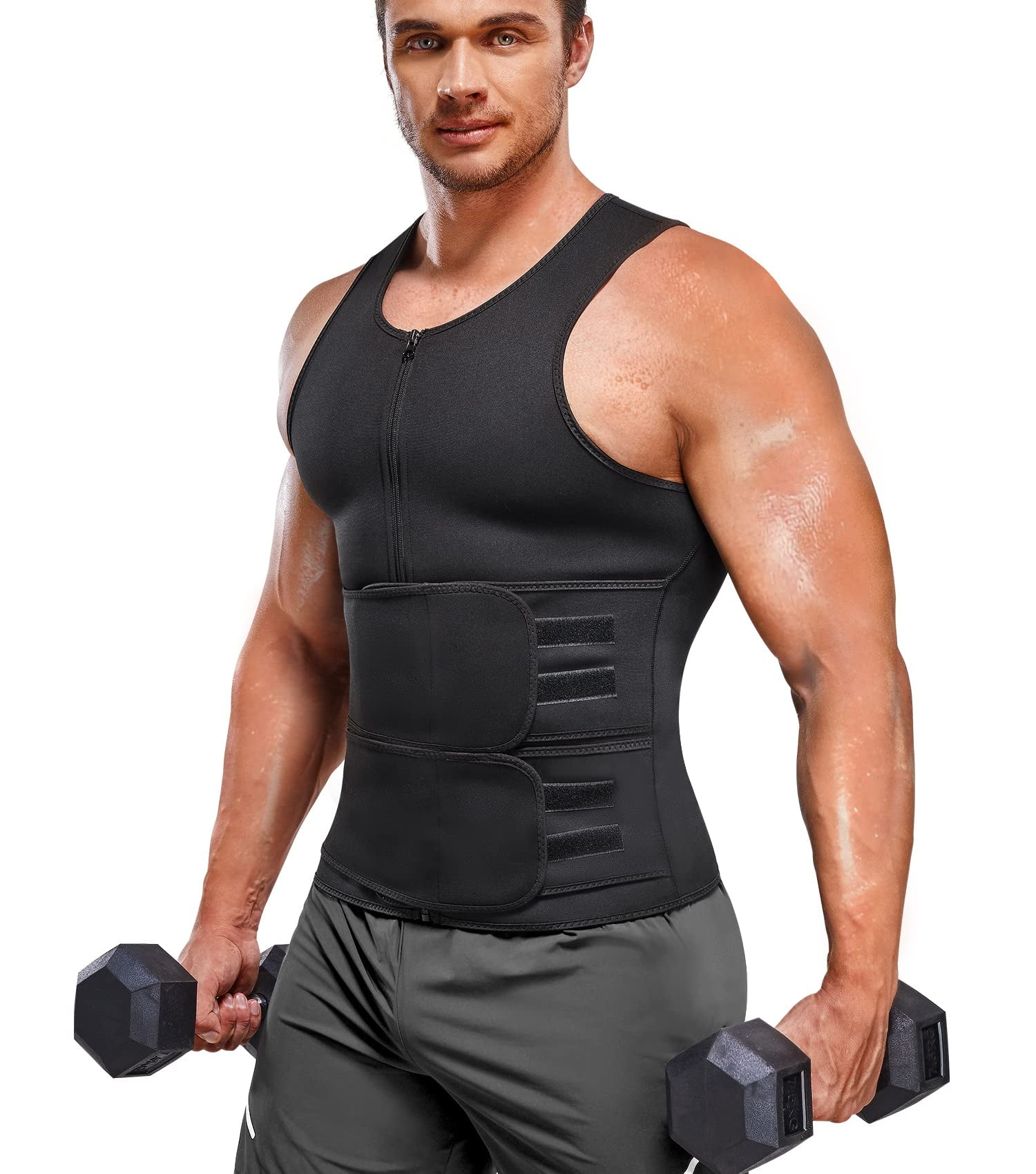 Lilvigor Mens Sweat Sauna Vest for Waist Trainer, Sweat Sauna Suit ...