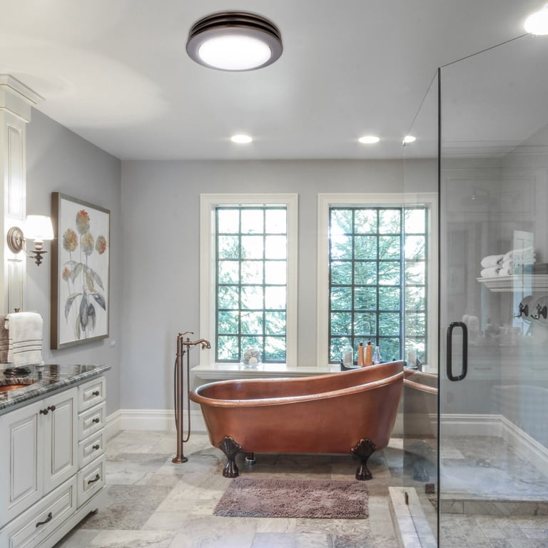 Oil Rubbed Bronze Bathroom Fan And Light 174 White Glass Bowl W/ Oil