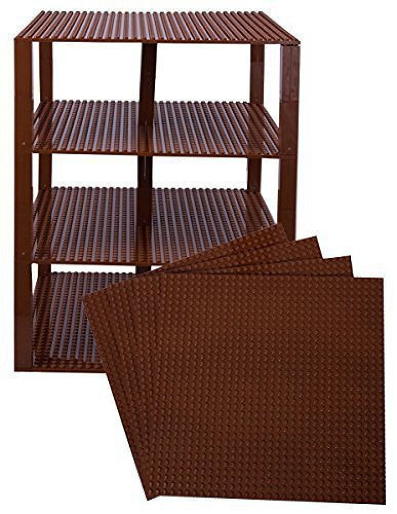 Premium Brown Large Stackable Base Plates - 4 Pack Block Sets for Tower ...