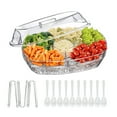 HomeLife 3-Layer Serving Tray with Lid Ice Chilled Party Platters Clear ...