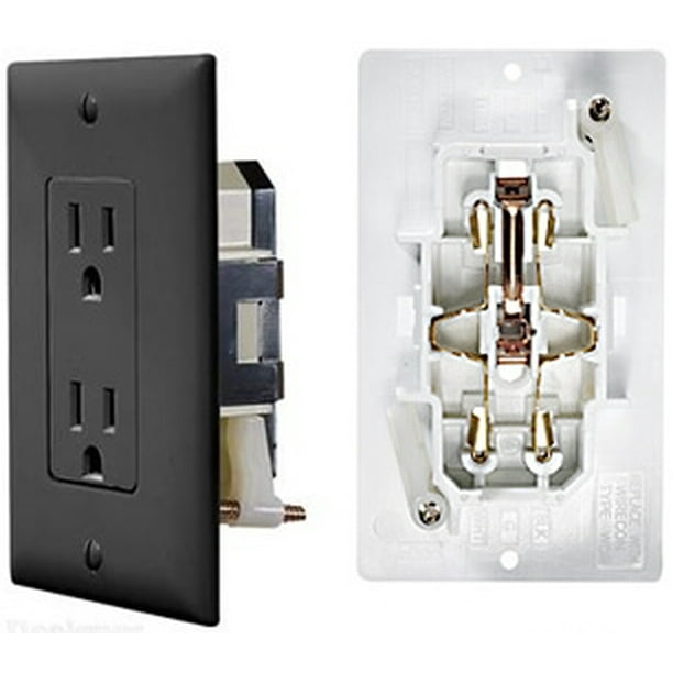 Rv Designer S817 Ac Self Contained Dual Outlet With Black Cover Plate ...