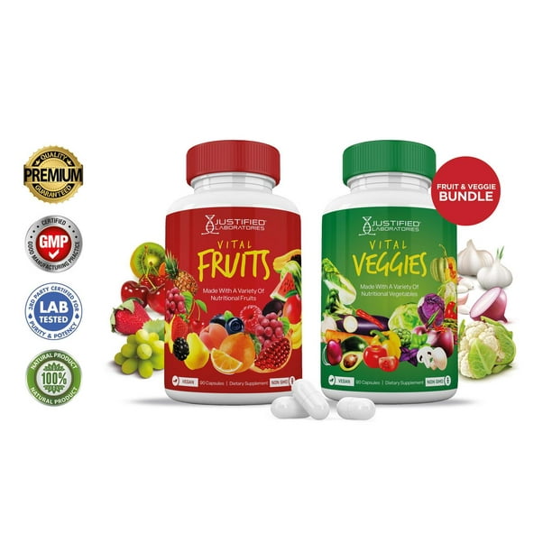 Vital Fruits and Veggies Supplement Red & Green Superfoods Whole Food ...