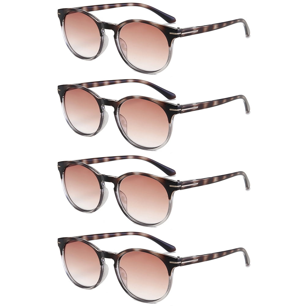 4 Pairs Tinted Reading Glasses Round Vintage Sunglasses Readers ...