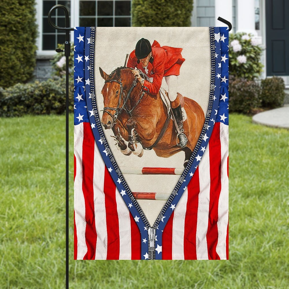 FLAGWIX American Flag - Show Jumping American Flag LNH025F - Garden ...