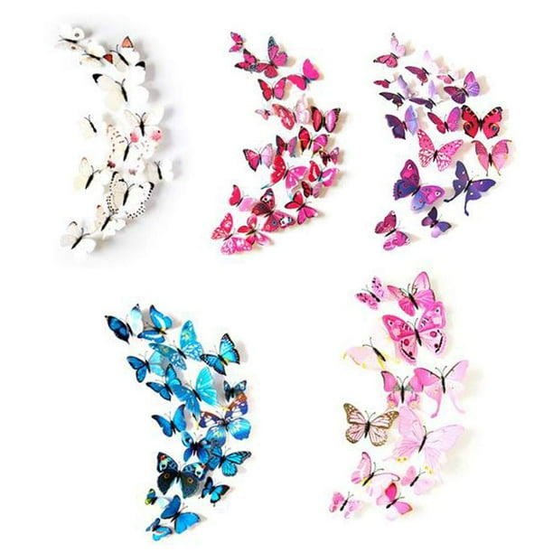 KSCD 120PCS 3D Simulation Butterfly Wall Sticker,DIY Beautiful ...