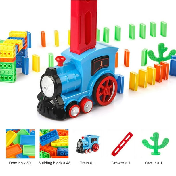 pitrice Domino Train Toys Set Children's Domino Blocks Set Educational ...