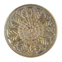 DecMode Gold Metal Plate Wall Decor with Embossed Details - Walmart.com