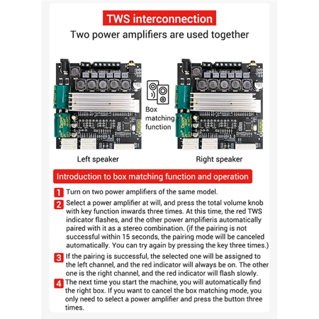 -TB22P 2.1 Channel Bluetooth Audio Amplifier Board TPA3116D2 Module TWS ...