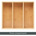 Bamboo Pantry Organizer Bin Box, 3 Sections - Wooden Stackable Basket ...