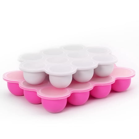 2 Pack Baby Food Containers, Freezer Tray with Lid, BPA Free Silicone ...
