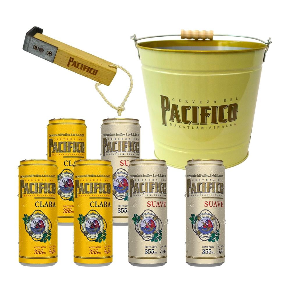 Cerveza Pacífico 6 Latas de 355ml c/u + Cubeta y Destapador | Walmart ...