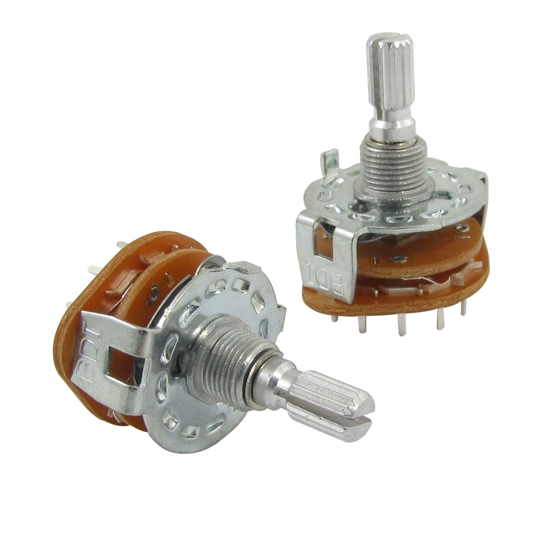 Unique Bargains 2 pcs 4 Pole 3 Positions 4P3T Rotary Switch 25mm 125V 0 ...