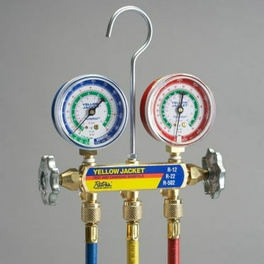 Yellow Jacket 42021 Series 41 Manifold, with 3-1/8' Gauges - Walmart.com