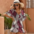 Abstract Geometric Maroon Pattern Women's Luxury Party Dress Evening ...