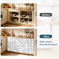 Abstract Sharks Cabinet Curtains for Kitchen 10"W x 11"L, Black Line ...