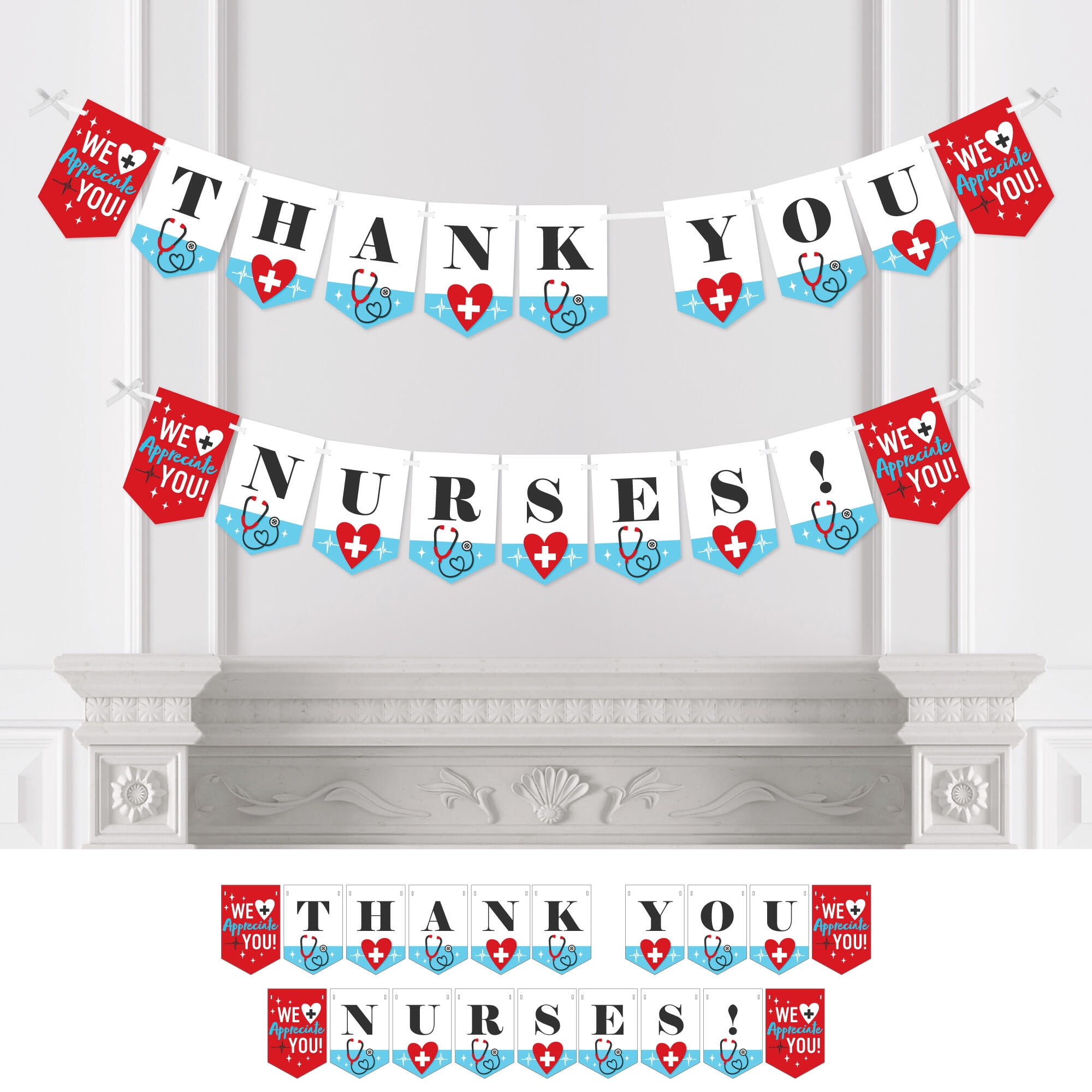 Big Dot of Happiness Thank You Nurses - Nurse Appreciation Week Bunting ...