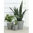 Mainstays Recycled Resin Planter with Attached Saucer, Gray, 5.9in x 5 ...