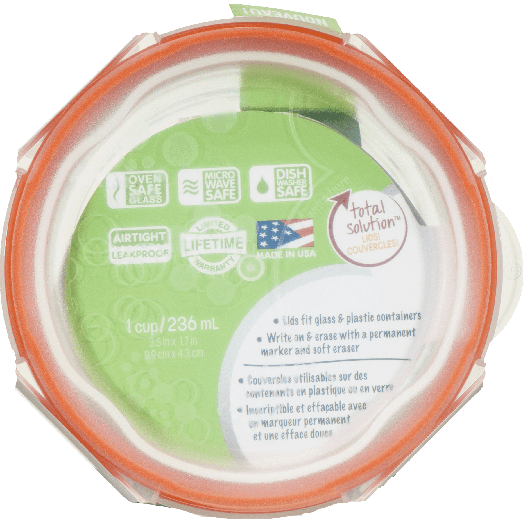 Snapware Total Solution 1 Cup Glass Food Storage, 1 container