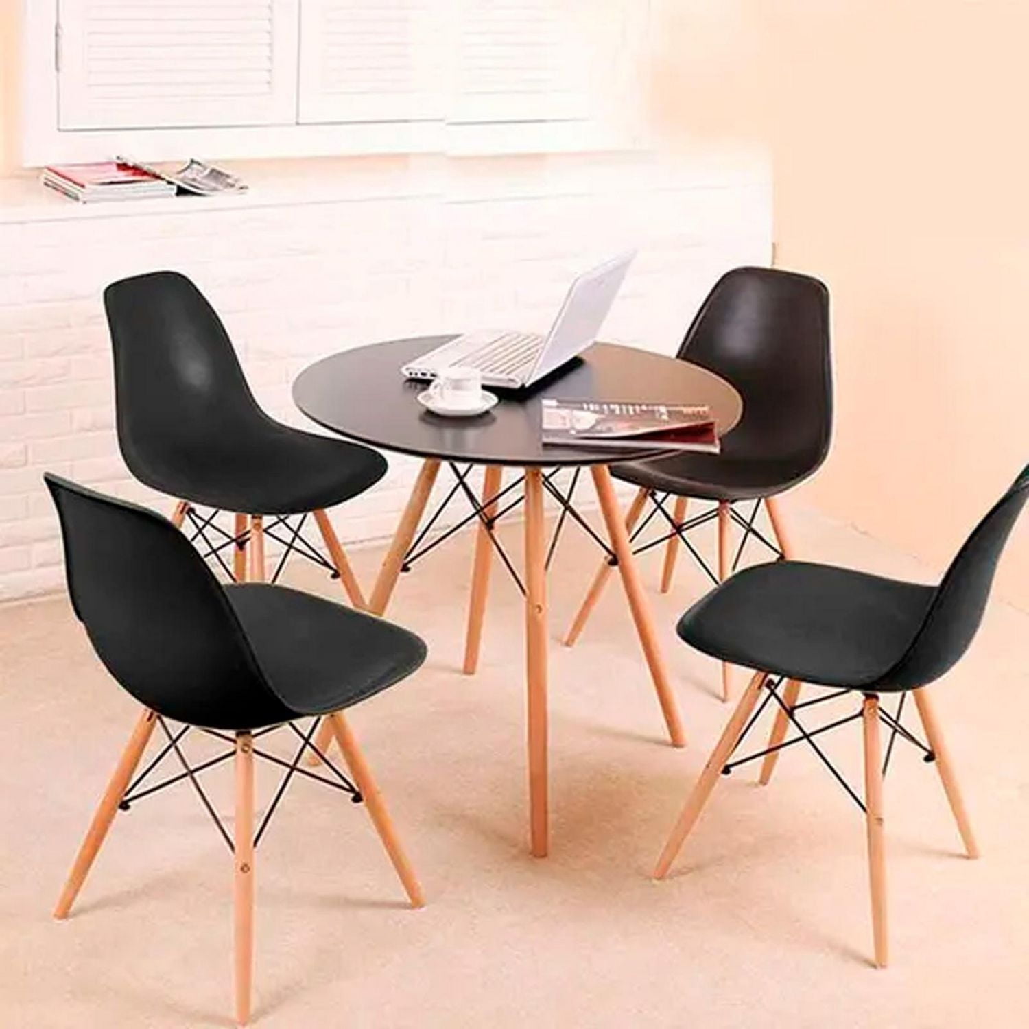 Click here for Heavenly Collection Black Wood Chair Set Of 6 prices