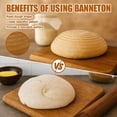 Banneton Bread Proofing Baskets 2 Pack 9 inches (round) and 10L x 6W x ...
