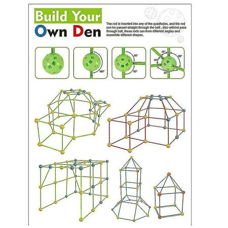 Build Your Own Den 87 Piece Set Kit Present Gift Kids Children Diy Play ...