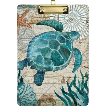 XDDJA Vintage Sea Turtle Clipboard Hardboard Wood Nursing Clip Board ...