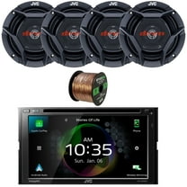 JVC KW-V960BW Double DIN AM/FM Radio Dual USB Bluetooth CD/DVD Player Car Receiver Bundle with ...