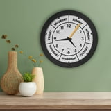 DayClocks Time & Day-of-the-Week Wall Clock with 12" Modern Black Frame ...
